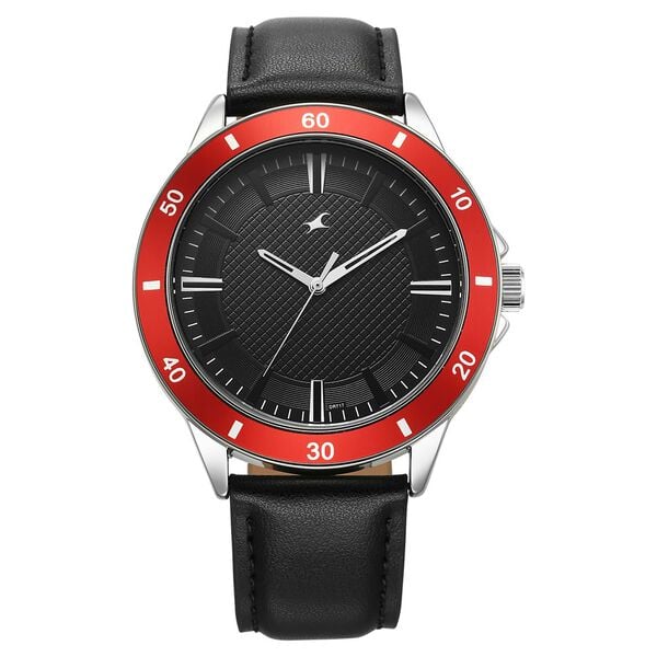 Fastrack Stunners X Quartz Analog Black Dial Leather Strap Watch For G ...