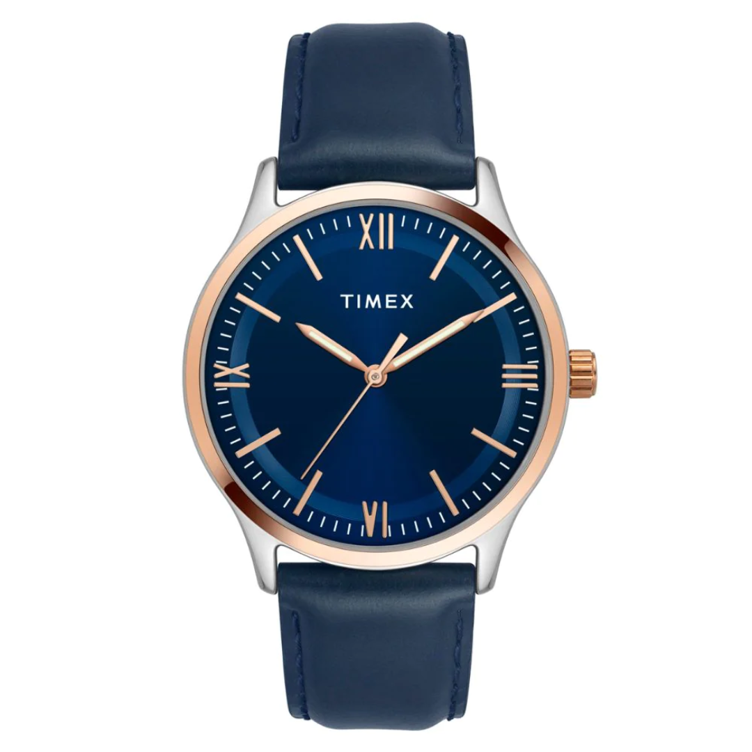 Timex Men Blue Round Analog Brass Dial Watch- TW0TG6520 – KRISHNA WATCH COMPANY