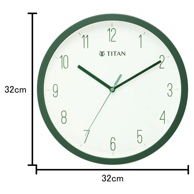 Titan Contemporary Colours Wall Clock - Green 32 cm x 32 cm (Medium) W ...